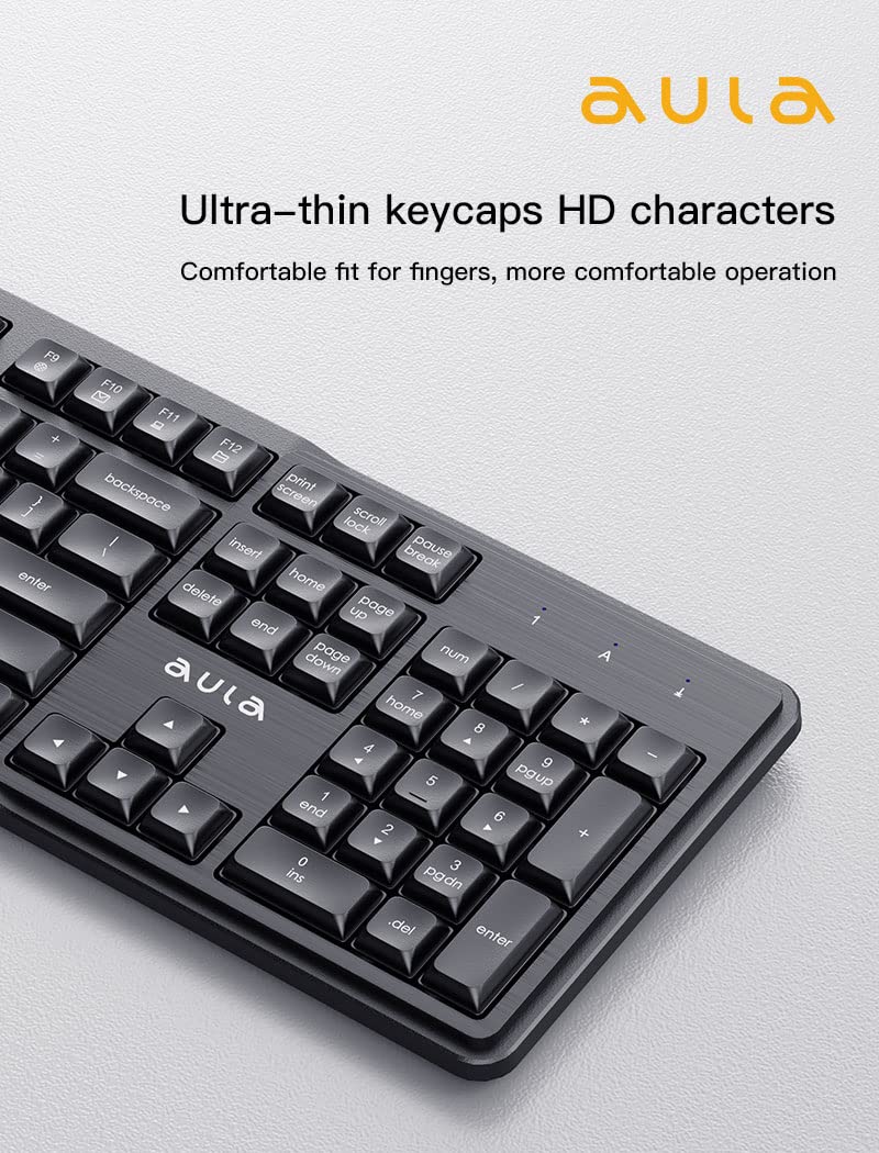 AULA WIRELESS KEYBOARD & MOUSE COMBO,AC202B, BLACK – Mehta Brothers Shop